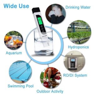 TDS Meter Digital Water Tester, Lxuemlu Professional 3-in-1 TDS, Temperature and EC Meter with Carrying Case, 0-9999ppm, Ideal ppm Meter for Drinking Water, Aquariums and More