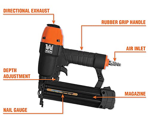 WEN 61721 18-Gauge 3/8-Inch to 2-Inch Pneumatic Brad Nailer