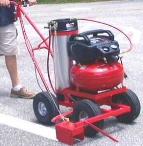 parking lot paint line striping machine electric compressor models red