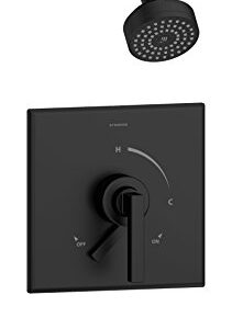 Symmons S-3602-MB-1.5-TRM Duro Single Handle 1-Spray Tub and Shower Faucet Trim in Matte Black - 1.5 GPM (Valve Not Included)