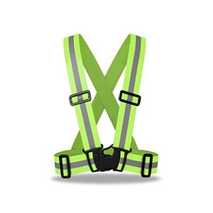 zojo reflective vest | lightweight, adjustable & elastic | safety & high visibility for running, jogging, walking,cycling | fits outdoor clothing (1 pack, neon yellow)