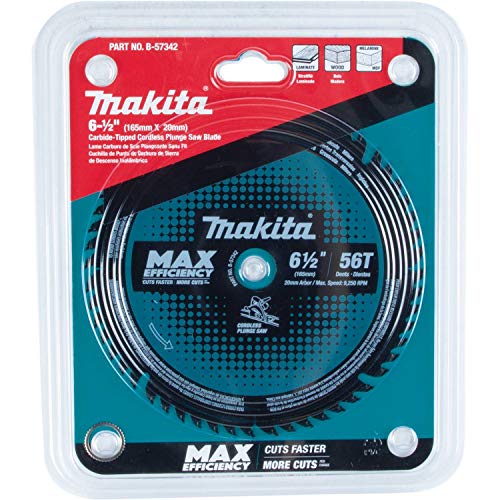 Makita B-57342 6-1/2" 56T Carbide-Tipped Cordless Plunge Saw Blade