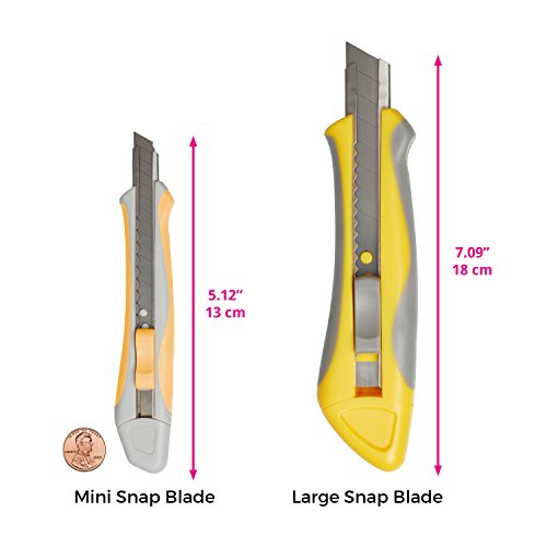 ECR4Kids Cutting Edge Ultra-Grip Retractable Utility Knife - Heavy Duty Box Cutter, Yellow