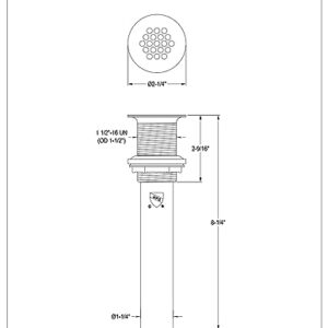 Kingston Brass KB4000MB Trims Cape Grid Drain for Vessel Sink Without Overflow, 7-13/16" Length, Matte Black