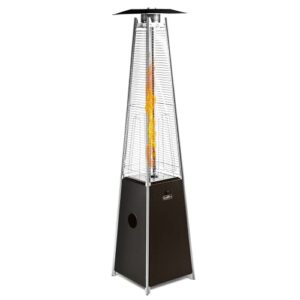 legacy heating pyramid patio heater, 40000btu outdoor patio heater, quartz glass tube propane heaters for patio with wheels, triple protection system, for patio backyard garden pool, mocha