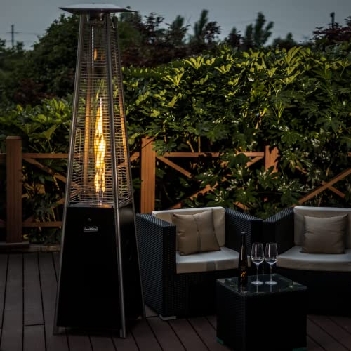 Legacy Heating Pyramid Patio Heater, 40000BTU Outdoor Patio Heater, Quartz Glass Tube Propane Heaters for Patio with Wheels, Triple Protection System, for Patio Backyard Garden Pool, Mocha