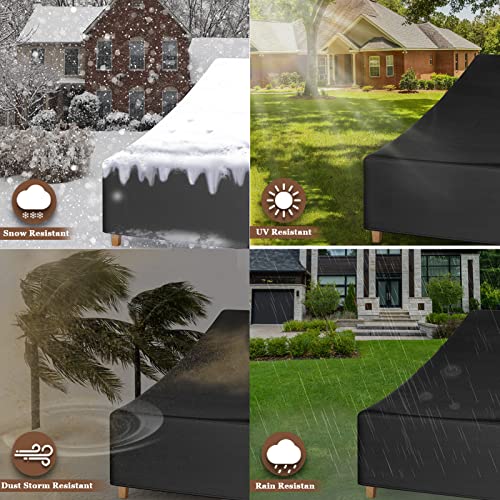 F Fellie Cover Chaise Lounge Cover, 82" Lounge Chair Covers Waterproof Outdoor, Breathable Polyester Durable Fading Resistant Chaise Cover, 82L x 30W x 31H Inch, 1 Pack, Black