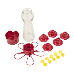 Perky-Pet 204CP-4 Favored Pinch-Waist Glass Hummingbird Feeder with Built-in Ant Moat and Bee Guards - 16 oz