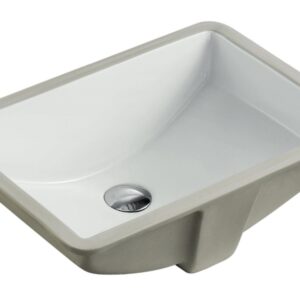 KINGSMAN 20.9 Inch Durable Rectrangle Undermount Vitreous Ceramic Lavatory Vanity Bathroom Sink - Pure White (20.9 Inch)