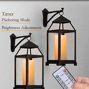 Homemory 9" x 3" Flameless Candles Battery Operated, Flickering LED Pillar Candles with Timers and 2 Remote Controls, Indoor Only, Flat Top, Ivory White Wax, Set of 2