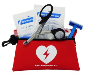 cubix safety aed/defibrillator fast response kit with nylon bag (red)