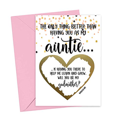 Will You Be My Godmother Scratch Off Card for Auntie, Godmother Proposal Card from Niece Nephew (Auntie Godmother)