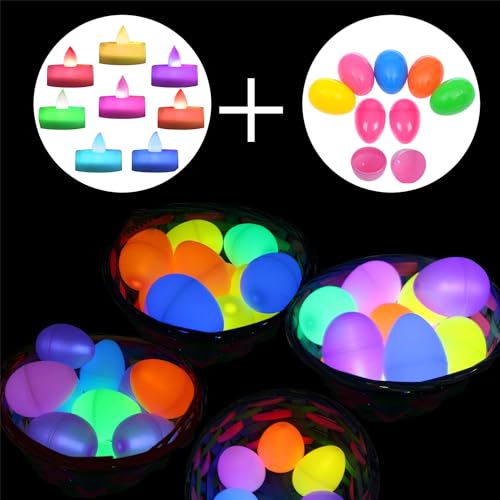 BEICHI Color Changing LED Tea Lights Bulk, 24 Pcs Flameless Tealight Candles with Colorful Lights, Battery Operated Colored Fake Candles, No Flickering Light, [White Base]