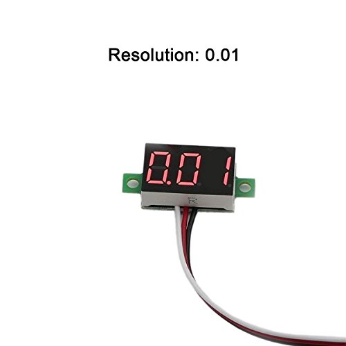 HiLetgo 5pcs Voltage Meter 3 Wire 0.36" DC 0~30V Digital Voltmeter Gauge Tester Red LED Display Panel Mount Car Motorcycle Battery Monitor Led Voltage Display