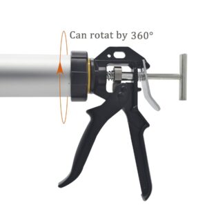 ZHTOOL 600ml Caulking Gun with Aluminum Barrel for 10oz/20oz Sausage Pack,10oz Cartridge and Bulk Application