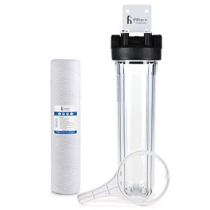 whole house sediment & rust complete filtration system with clear housing 20" - 1" ports