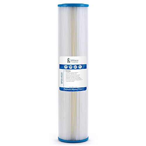 Sediment Pleated Water Filter City or Well Water, Washable 4.5" x 20", 30 Micron