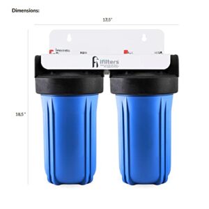 Well Water Whole House Filtration System Dual Stage Complete System Commercial Grade Sediment Odor Taste Rust, 1" Ports