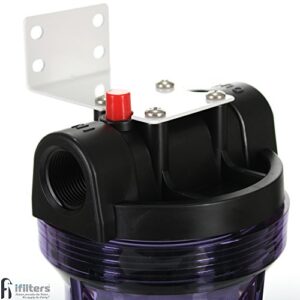 iFilters Whole House Sediment, Rust & CTO Filter Clear Housing w/ AP117 Comparable Filter Cartridge Included, 3/4" Ports