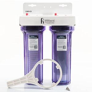 ifilters whole house water filter, 2 stage, removes sediment, cto, and more, minimal pressure drop, city and well water