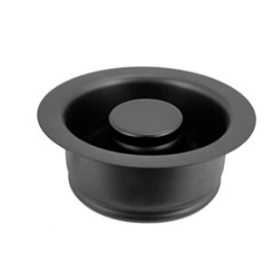 Westbrass D2165-62 Post Style Large Kitchen Basket Strainer with Waste Disposal Flange and Stopper, Matte Black