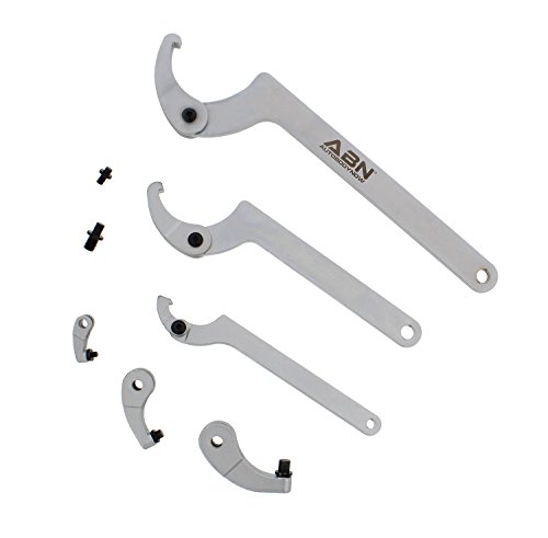 ABN Adjustable Hook & Pin Wrench Spanner Tool Kit 8pc Set – Bicycle, Bike, Motorcycle Suspension Collar, Nut Adjustment