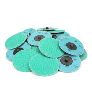 bha green zirconia with grind aid quick change sanding discs type r male roll on, 3" (36 grit) - 25 pack