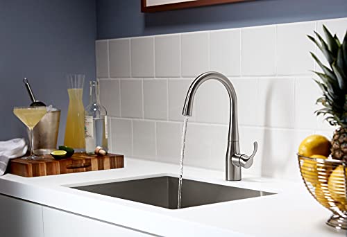 KOHLER 22034-VS Simplice Single-Handle Bar Sink Faucet, Secondary Kitchen Faucet, Bar Faucet, Vibrant Stainless