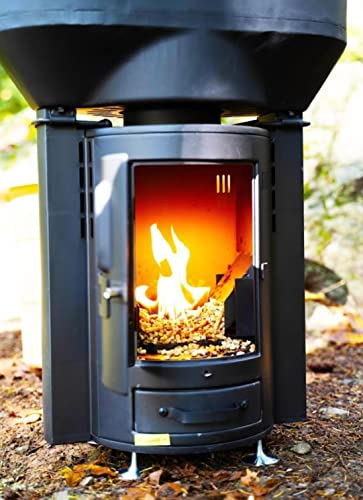 Q-Stoves Q-Flame Portable Wood Pellet Outdoor Heater, 106,000 BTU per hour, Eco-Friendly, for Patio, Backyard, Camping and Going Off-Grid