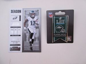 philadelphia eagles super bowl l11 52 banner lapel pin plus collectible eagles player card