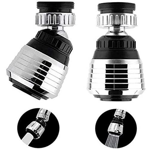 2PCS Kitchen Faucet Aerator, Splash Filter Attachment Tap 360 Rotate Swivel Saving Diffuser Nozzle Filter Adapter