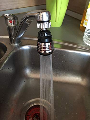 2PCS Kitchen Faucet Aerator, Splash Filter Attachment Tap 360 Rotate Swivel Saving Diffuser Nozzle Filter Adapter