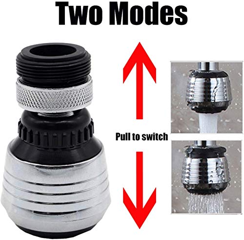 2PCS Kitchen Faucet Aerator, Splash Filter Attachment Tap 360 Rotate Swivel Saving Diffuser Nozzle Filter Adapter