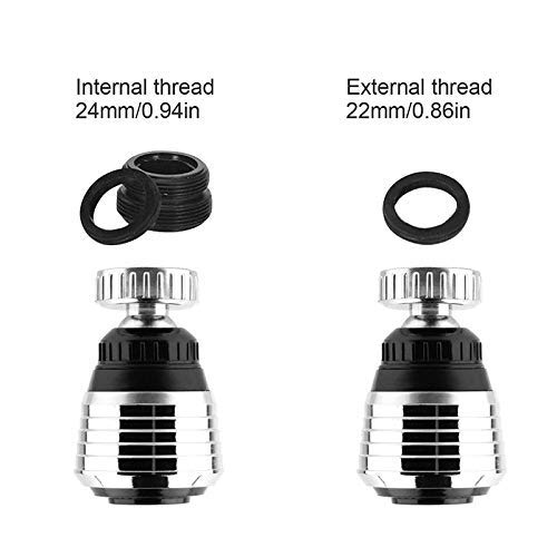 2PCS Kitchen Faucet Aerator, Splash Filter Attachment Tap 360 Rotate Swivel Saving Diffuser Nozzle Filter Adapter