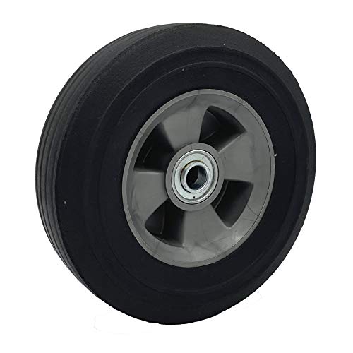 Rocky Mountain Goods Solid Rubber Hand Truck Wheel 8" X 2.25" - 5/8” axle Size - Flat Free Solid Rubber Replacement tire for Hand Truck, cart, Power Washer, Dolly, Compressor - 550 lbs. (8")