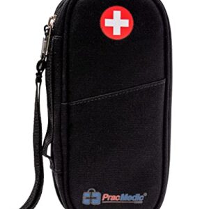 PracMedic Bags Epipen Carry Case- Holds Epi Pens, Auvi Q, Inhaler, Epinephrine, Allergy, Syringe, Diabetic Supplies, Insulated Medical Pouch, Travel Medicine Kit for Essentials and Emergency (Black)