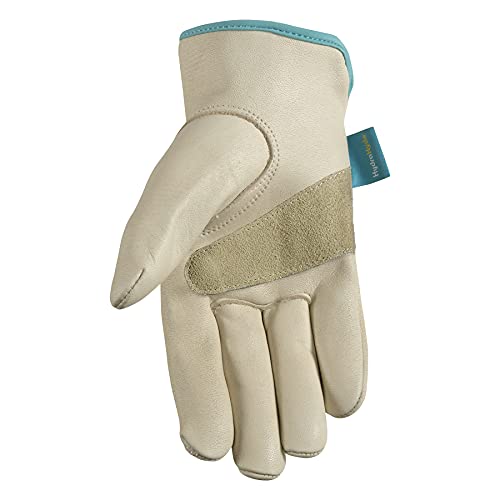 Wells Lamont Women's Water-Resistant Leather Work Gloves | Puncture Resistant, Reinforced, HydraHyde | Medium (1167M), Tan