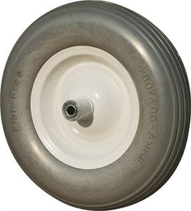 rocky mountain goods flat free wheelbarrow wheel 16" - 500 lbs. load rating - for 6 & 8 cubic ft. wheelbarrows including jackson, true temper, ames, ace - 5/8" axle