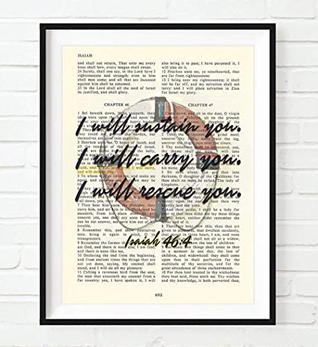 Nautical Bible Verse Christian Art Prints, Set of 4, Isaiah 43:2, Isaiah 46:4, Psalm 93:4, Hebrews 6:19, Unframed, Bible Verse Scripture Wall Decor Poster, 8x10 Inches