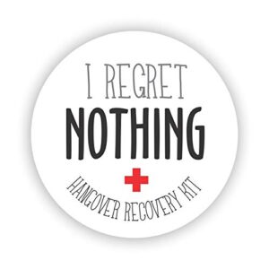 bachelorette hangover kit stickers - thank you stickers - wedding stickers - i regret nothing stickers