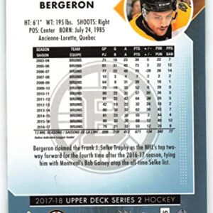 2017-18 Upper Deck Series 2 #264 Patrice Bergeron Boston Bruins Hockey Card