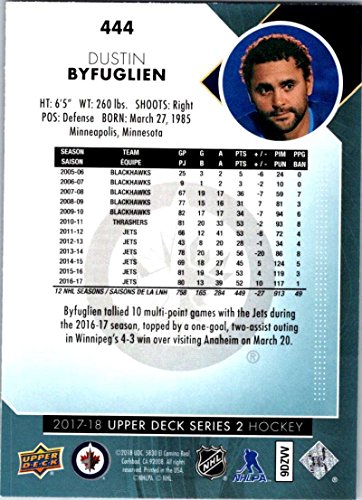 2017-18 Upper Deck Series 2 #444 Dustin Byfuglien Winnipeg Jets Hockey Card