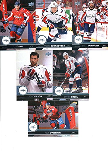 2017-18 Upper Deck Series 2 Washington Capitals Team Set of 6 Cards: Alexander Ovechkin(#437), T.J. Oshie(#438), Andre Burakovsky(#439), Tom Wilson(#440), Dmitry Orlov(#441), Brett Connolly(#442)