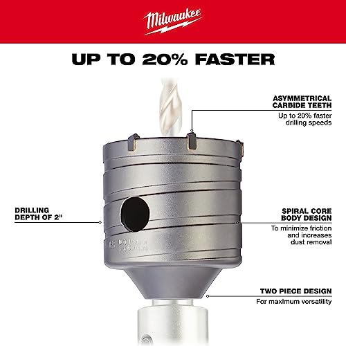 MILWAUKEE'S Core Bit,3-1/8" Dia,2" Drilling Depth