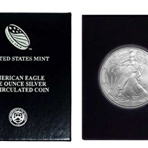 2004 - U.S. Silver Eagle in Plastic Air Tite in Magnet Close Black Gift Box - Gem Brilliant Uncirculated Dollar Uncirculated US Mint