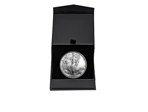 1992 - U.S. Silver Eagle in Plastic Air Tite in Magnet Close Black Gift Box - Gem Brilliant Uncirculated Dollar Uncirculated US Mint