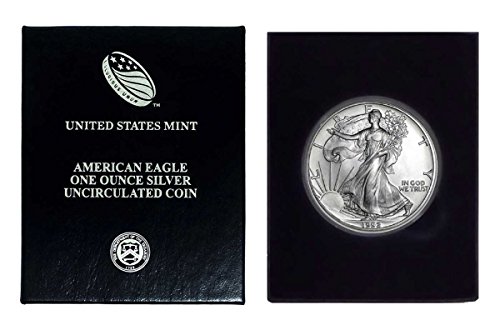 1992 - U.S. Silver Eagle in Plastic Air Tite in Magnet Close Black Gift Box - Gem Brilliant Uncirculated Dollar Uncirculated US Mint