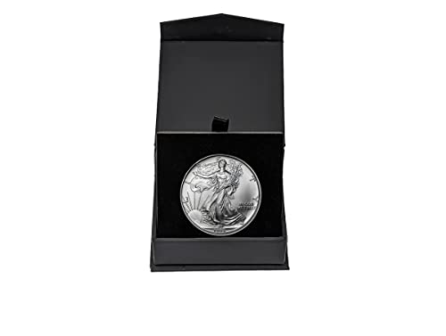 1993 - U.S. Silver Eagle in Plastic Air Tite in Magnet Close Black Gift Box - Gem Brilliant Uncirculated Dollar Uncirculated US Mint