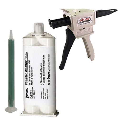 Devcon Plastic Welder White DA291 - High-Strength Toughened MMA Adhesive - 50ml/1.7oz Dispensing Kit