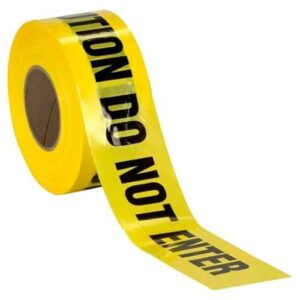 caution do not enter barricade tape • halloween decoration party tape • high contrast for great readability • striking yellow tape with bold black font • weatherproof resistant design (200 feet)